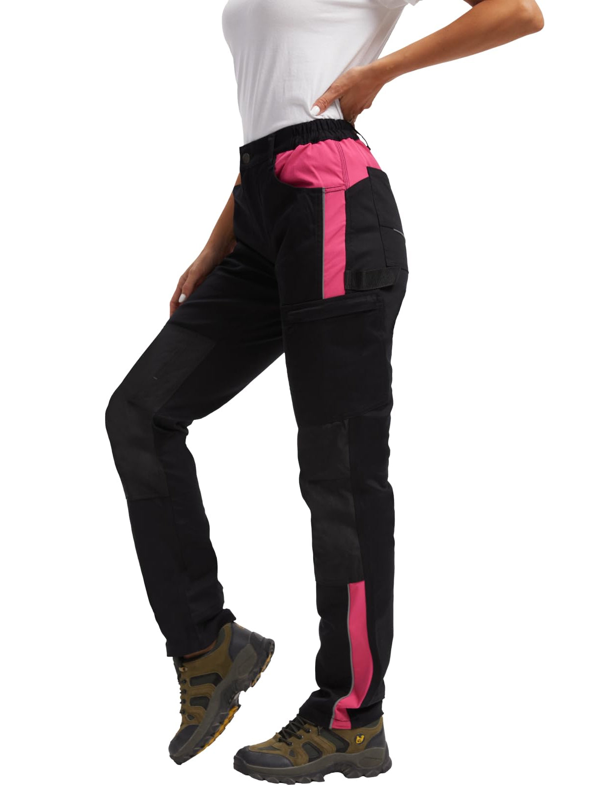 WORK IDEA Women's Work Trousers in Figure-Hugging Fit, Elastic and Lig